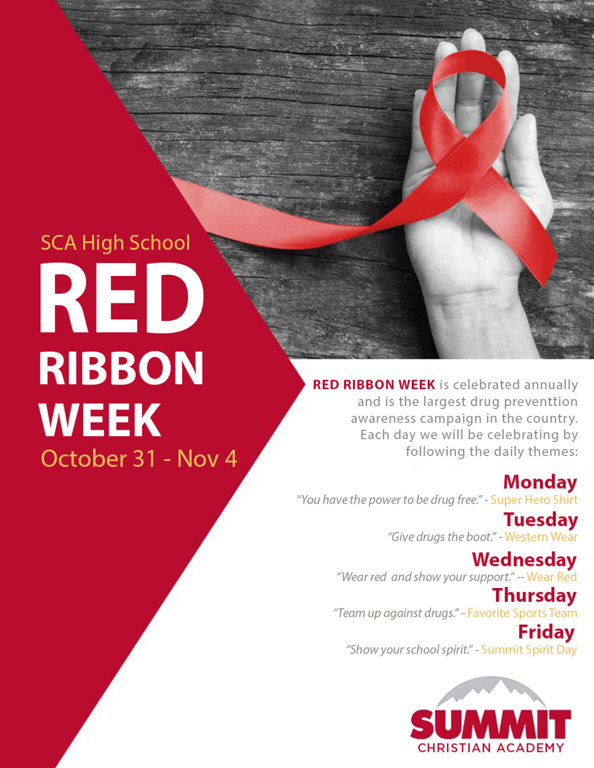 High School Red Ribbon Week – Summit Christian Academy